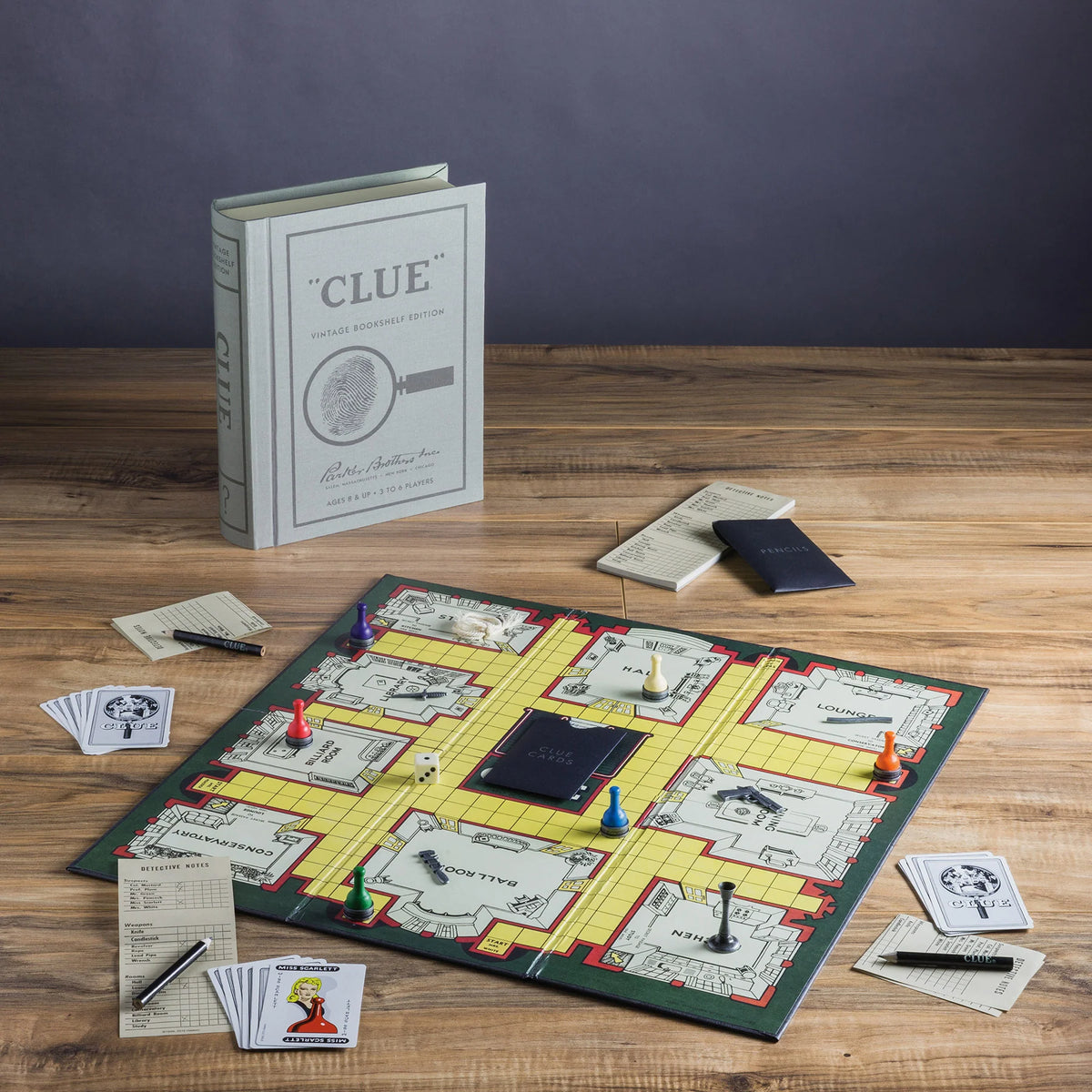 Clue, Vintage Bookshelf Edition | Classic Mystery Game in Elegant ...