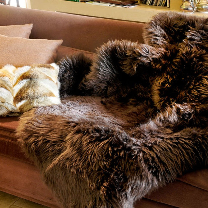Natural Sheepskin Long Hair Throw – Elevated Living Interiors
